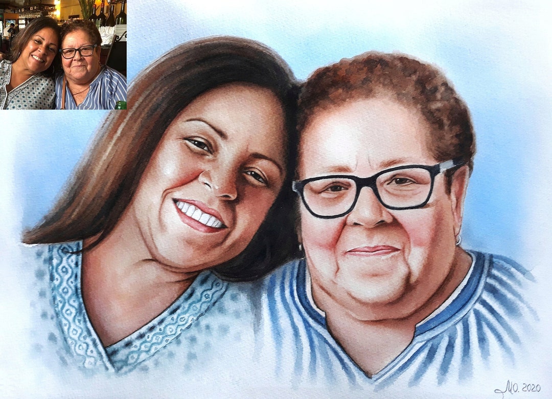 Custom Family Portrait Painting Hand Painted, Commission Portrait From ...