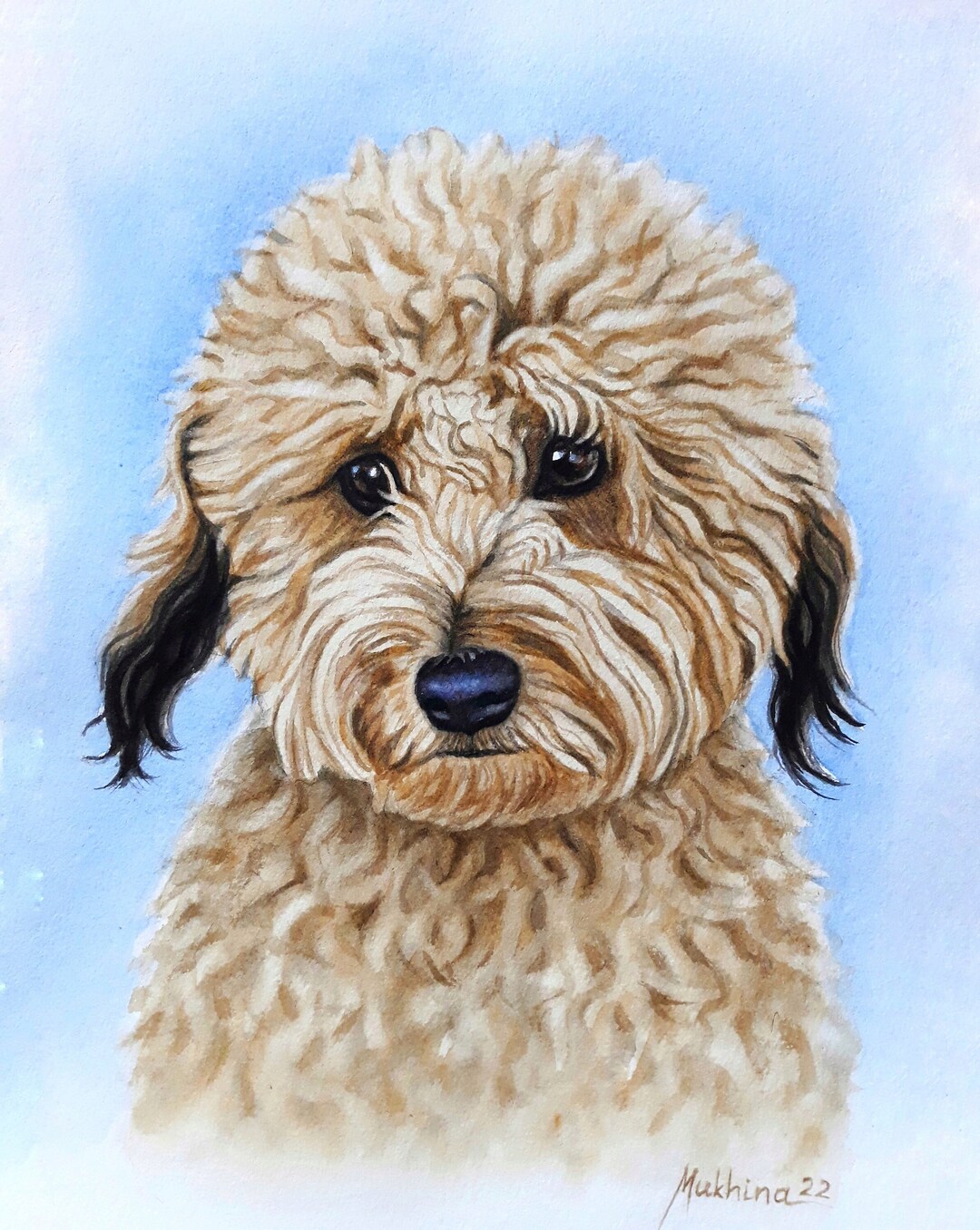 Custom Pet Portrait Hand Painted Dog Portrait Painting From - Etsy