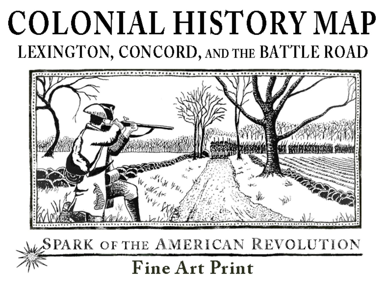 Colonial History Map; Lexington, Concord, and the Battle Road, 250th ...