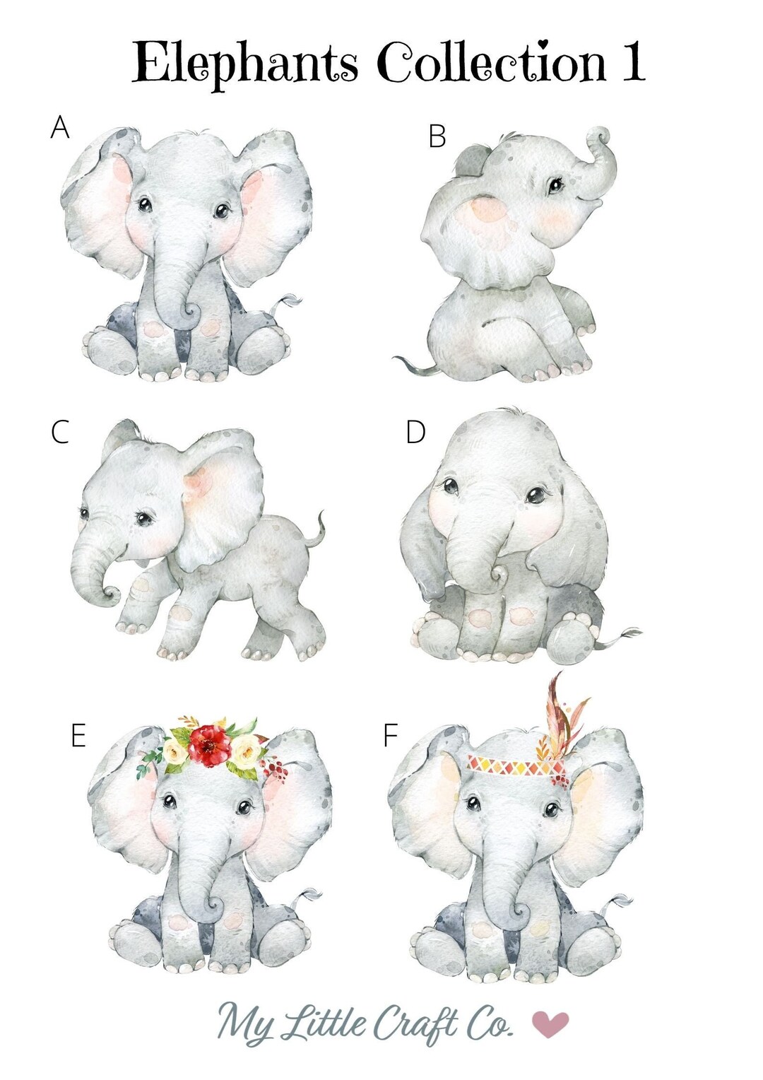 Stickers Elephants 1 Transparent or White Waterproof Vinyl Stickers ...