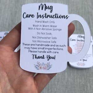 Mug Care Cards, Mug Care Instructions - Etsy