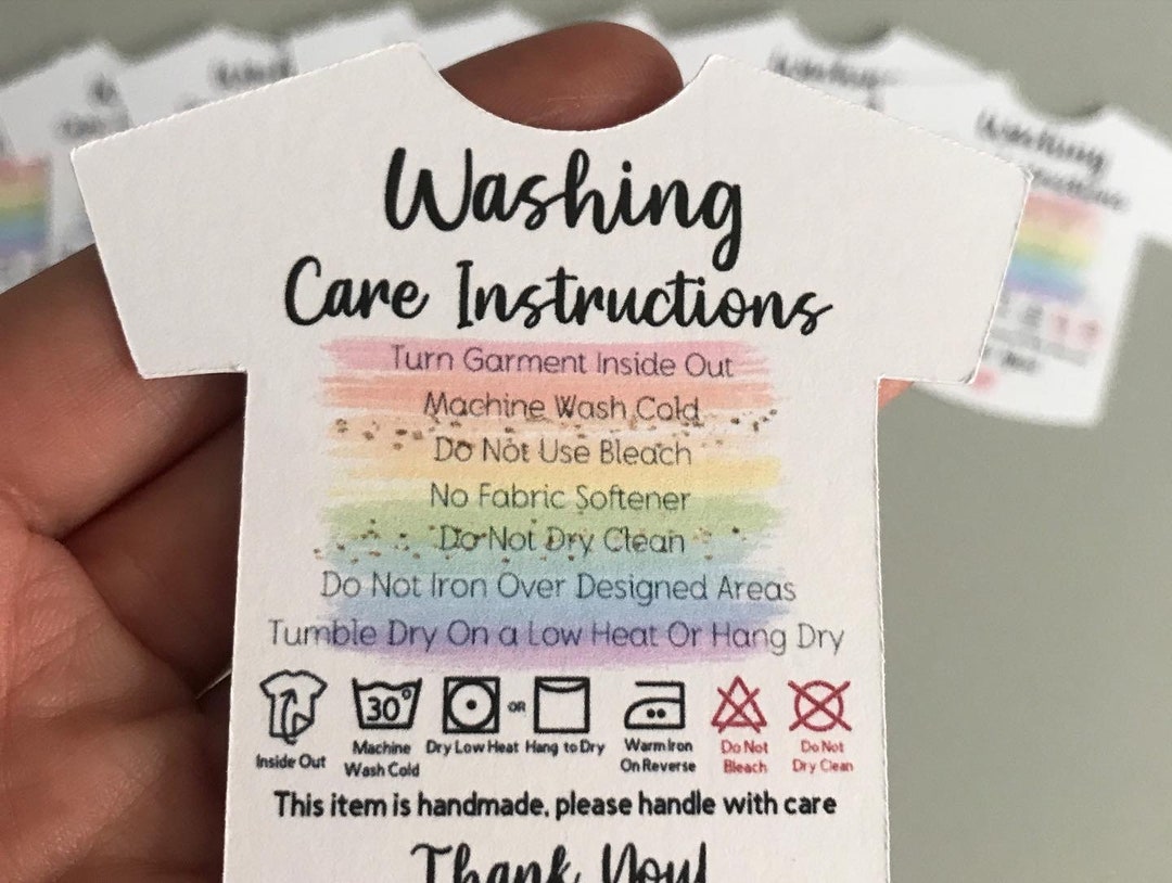 Washing Care Cards, Clothing Care Cards, Washing Care Instructions ...
