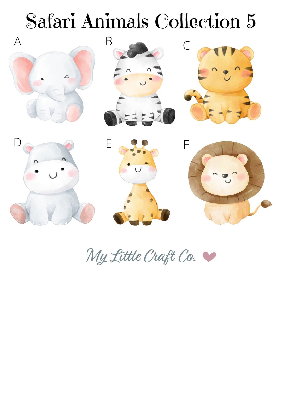 Stickers - Safari Animals Collection 5 - Transparent or White ...