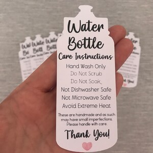 Water Bottle Care Cards, Bottle Care Instructions - Etsy