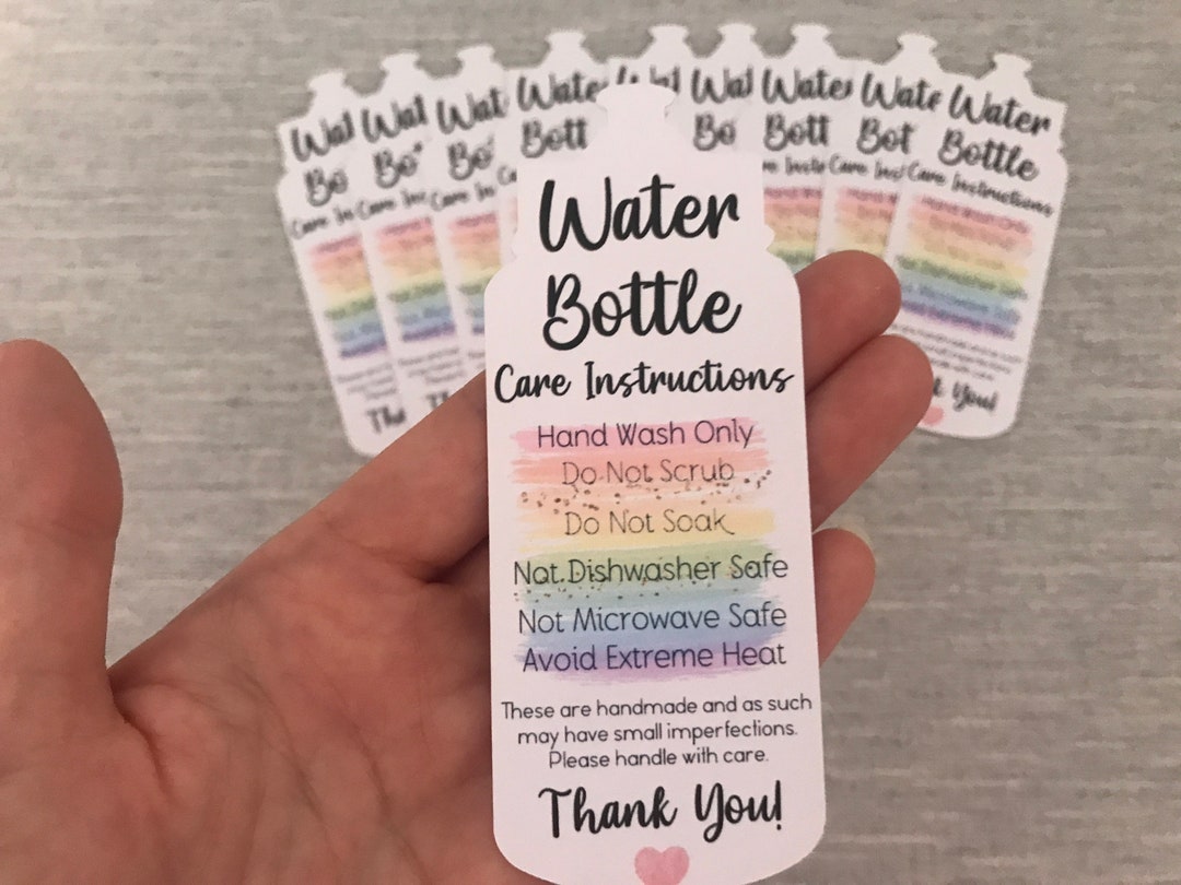Water Bottle Care Cards, Bottle Care Instructions - Etsy