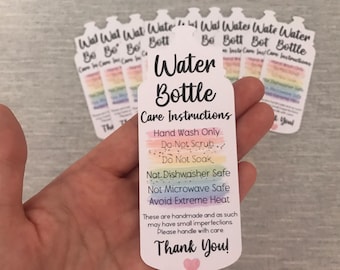 PRINTABLE Water Bottle Care Cards | Water Bottle Care Instructions ...