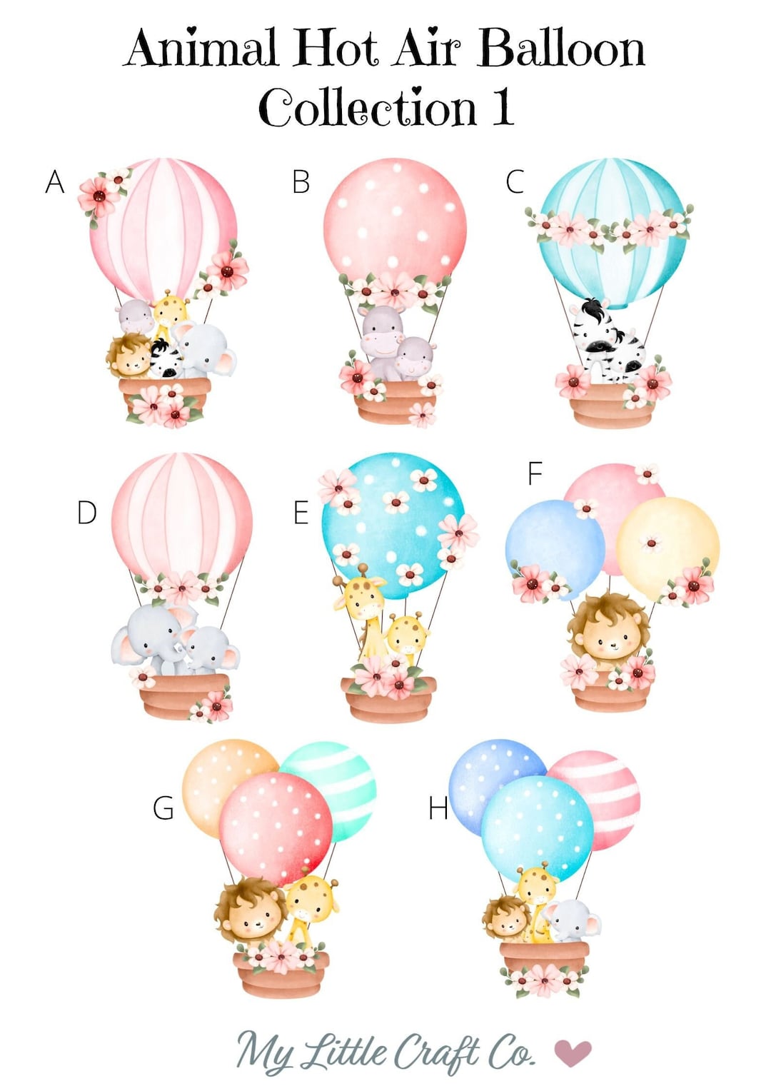 Animal Hot Air Balloon 1 Transparent or White Waterproof - Etsy