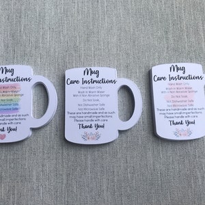 Mug Care Cards, Mug Care Instructions - Etsy