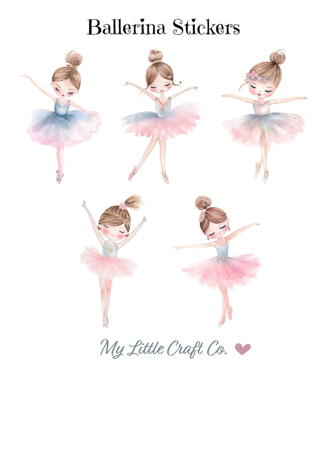 Ballerina Stickers - Transparent or White Waterproof Vinyl Stickers ...