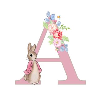 Stickers, Peter Rabbit Alphabet, Pink, Transparent Waterproof Vinyl ...