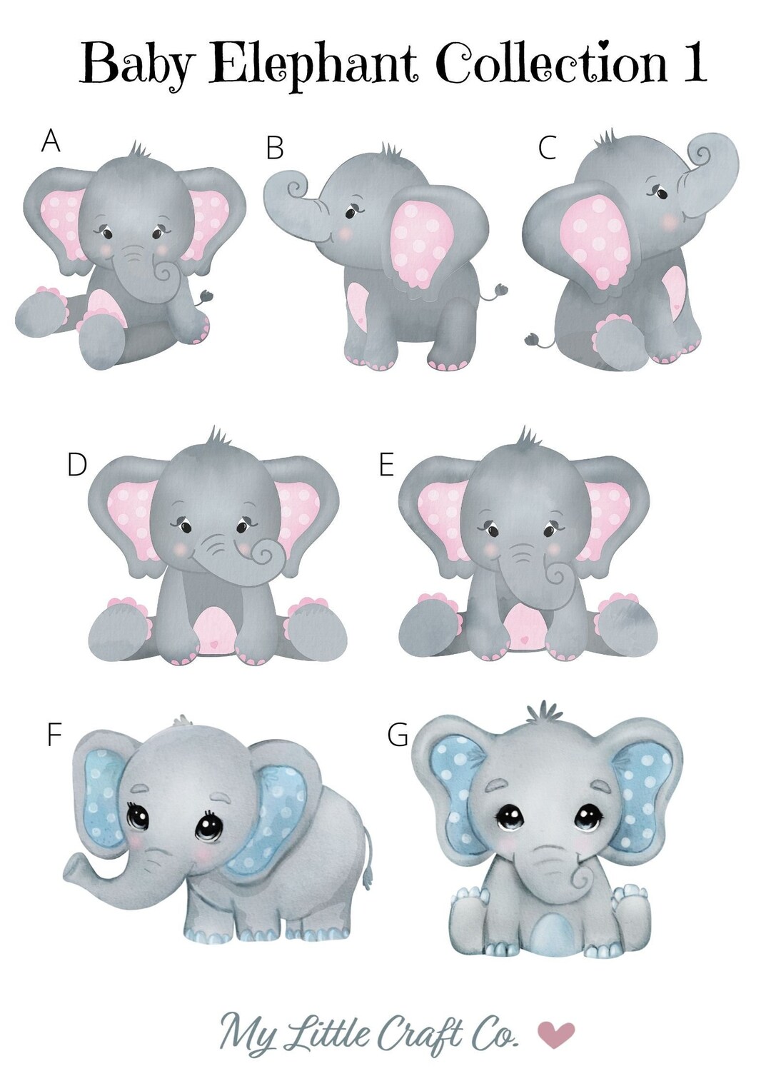 Stickers Baby Elephants 1 Transparent or White Waterproof Vinyl ...