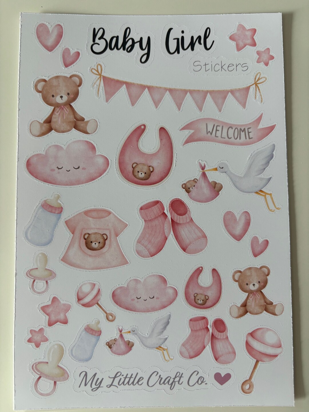 Baby Girl Stickers, Planner Scrapbook Decals - Etsy
