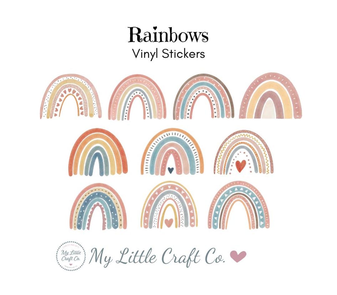 Stickers, Rainbow, Transparent or White Waterproof Vinyl Stickers ...