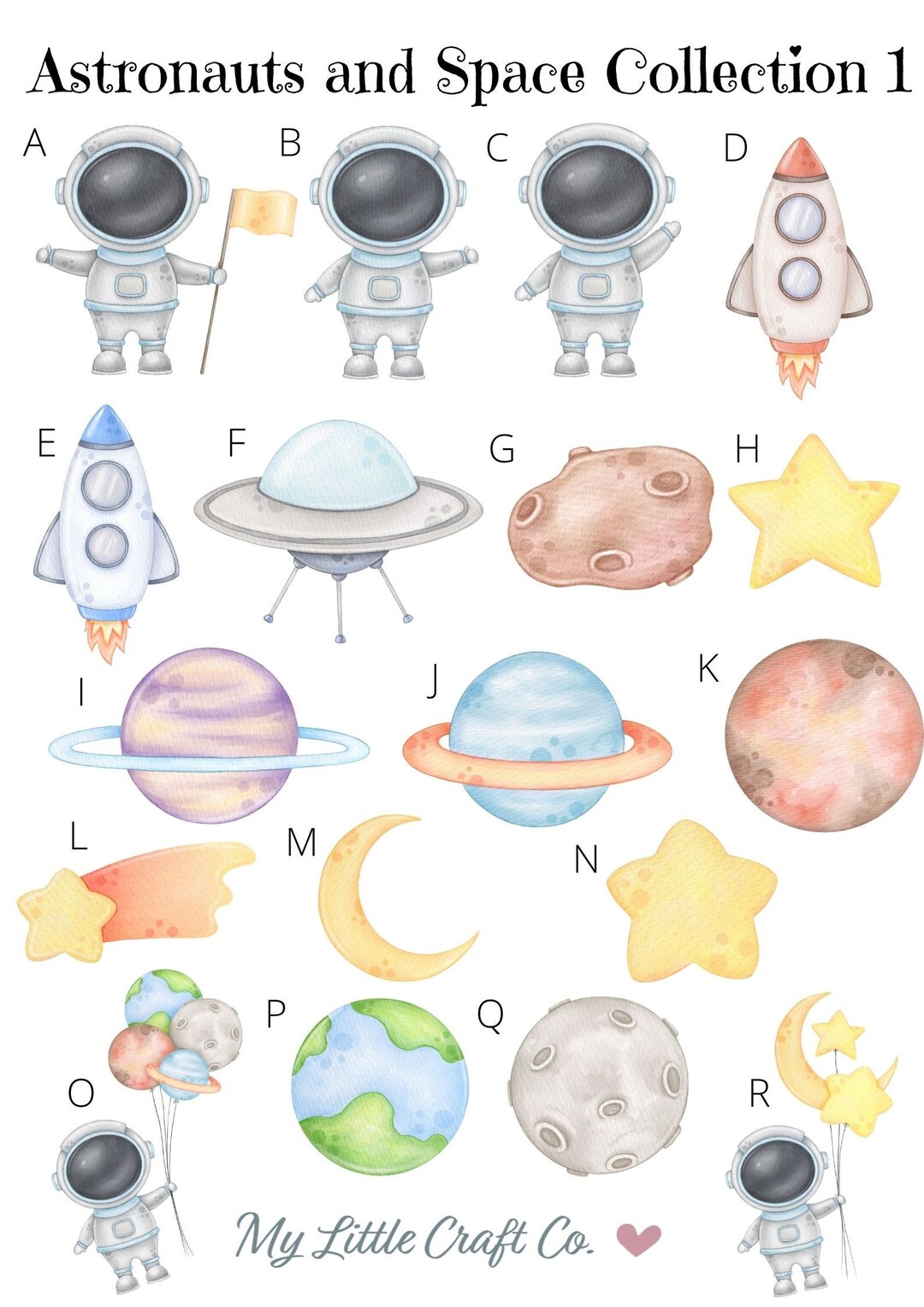 Stickers - Astronauts and Space 1 - Transparent or White Waterproof ...