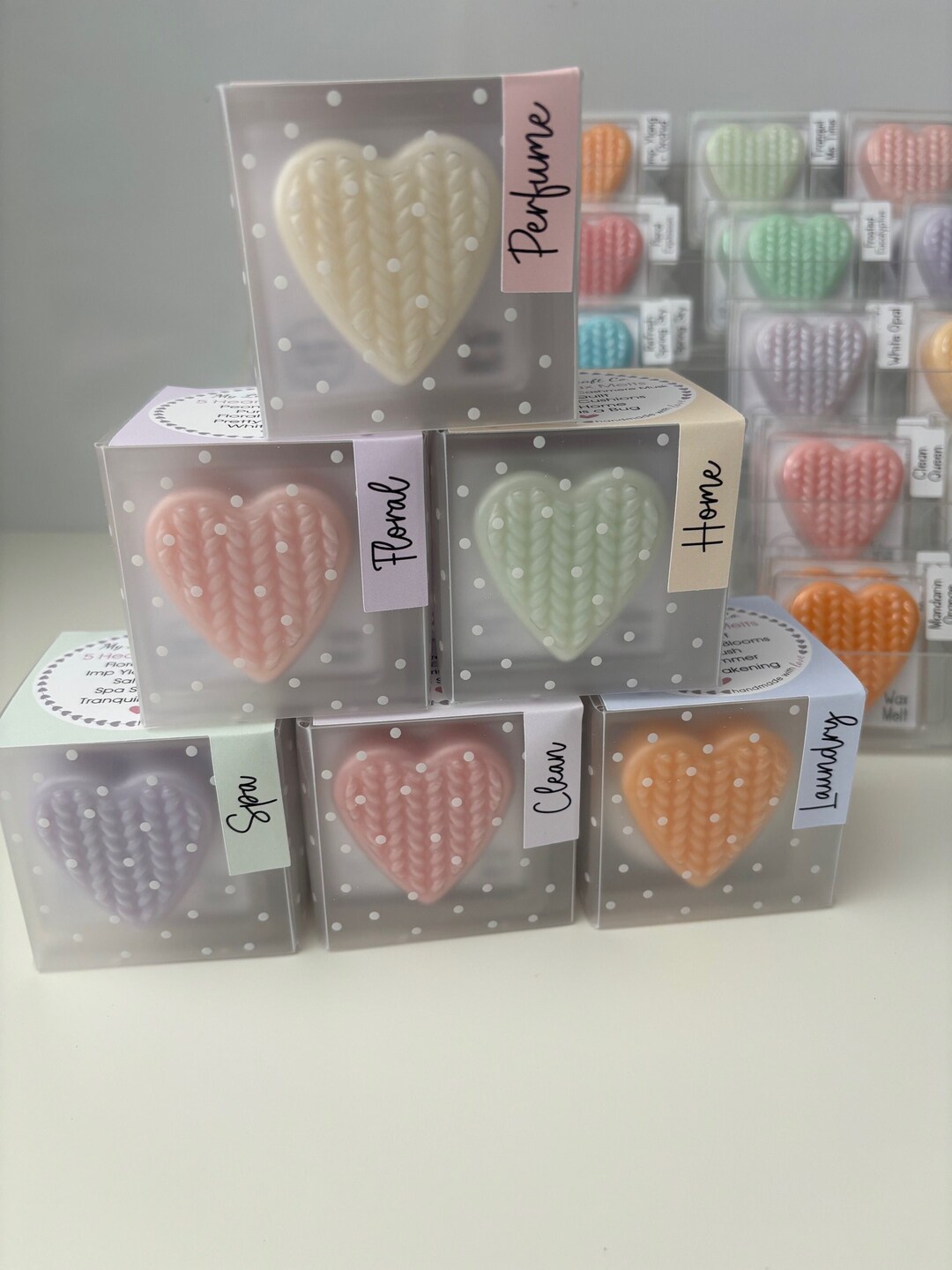 Wax Melts, Box of 5 Heart Clam Shells, Highly Scented, Soy Wax, Vegan ...