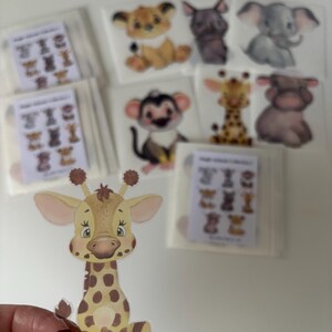 Stickers - Jungle Animals - Transparent or White Waterproof Vinyl ...