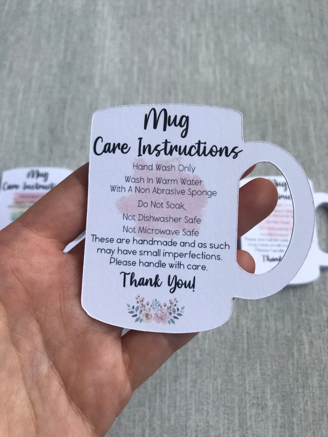 Mug Care Cards Mug Care Instructions - Etsy