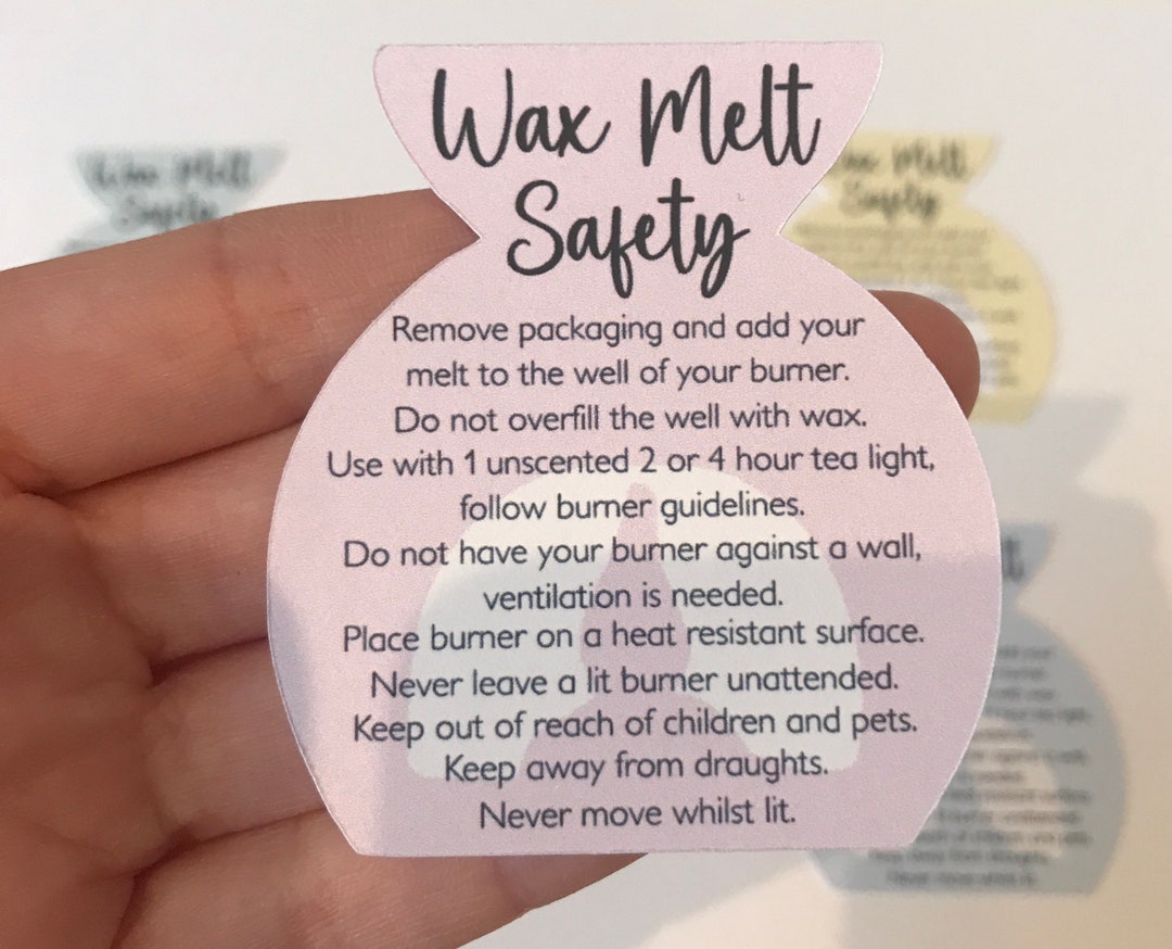 Wax Melt Safety Cards, Burner Care Instructions, Small Business ...
