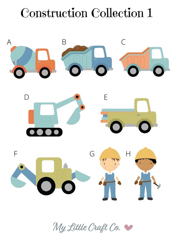 Transparent Waterproof Vinyl Stickers Construction Collection 1 ...