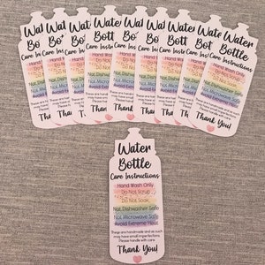 Water Bottle Care Cards, Bottle Care Instructions - Etsy