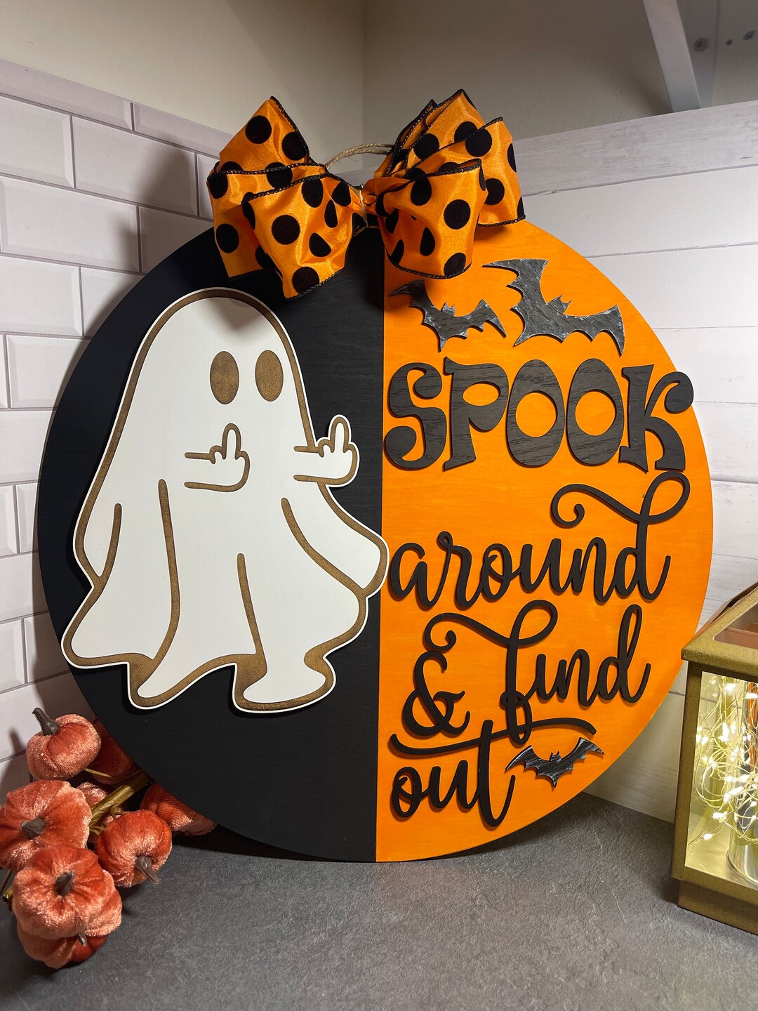 Spook Around and Find Out - Middle Finger - Halloween Sign - Etsy