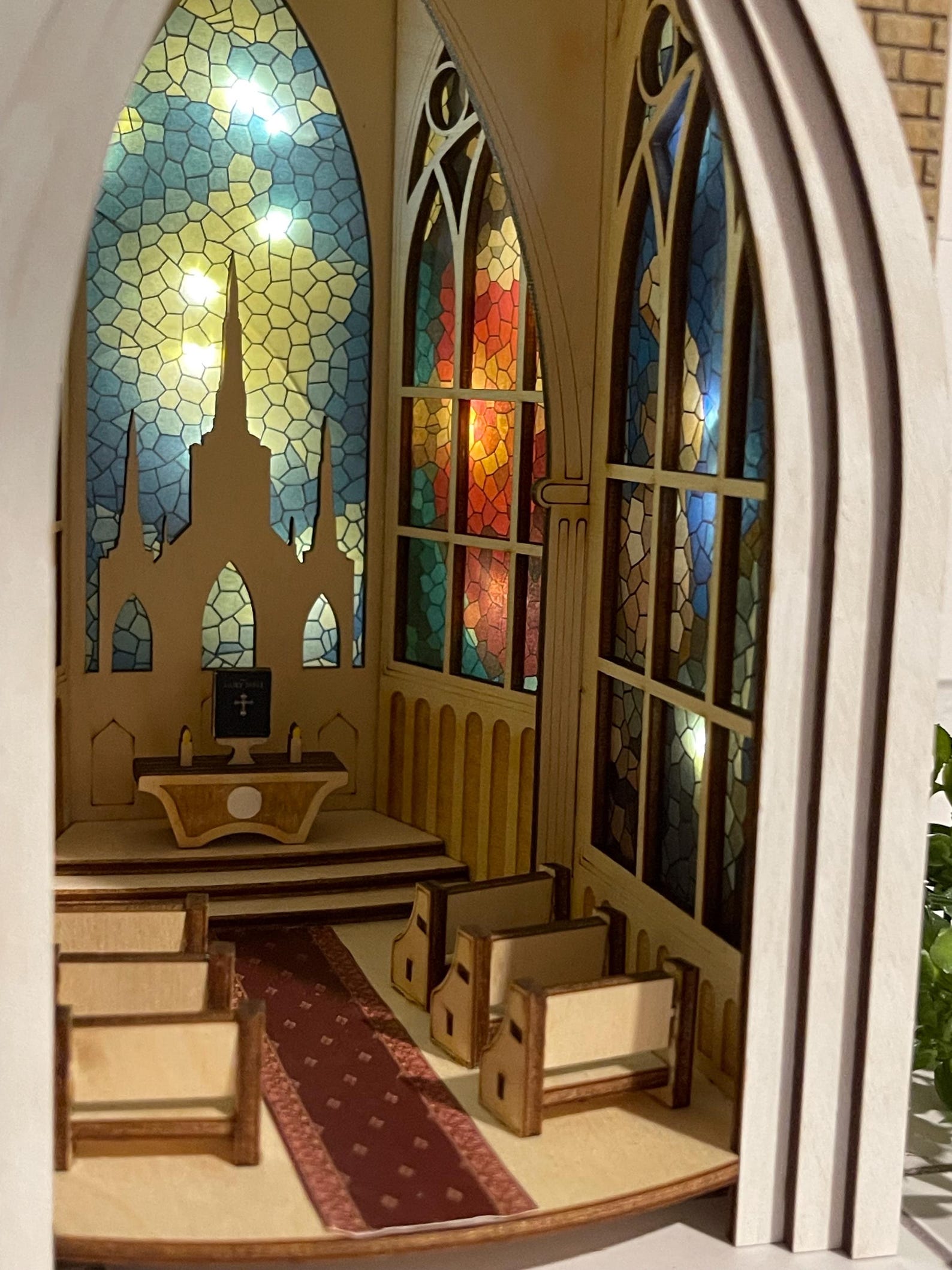 Cathedral Church Book Nook With Lights - Etsy