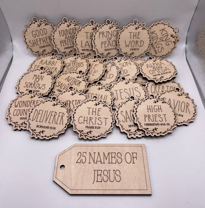 25 Names of Jesus Ornaments, Laser Cut, Son of God, Wood - Etsy