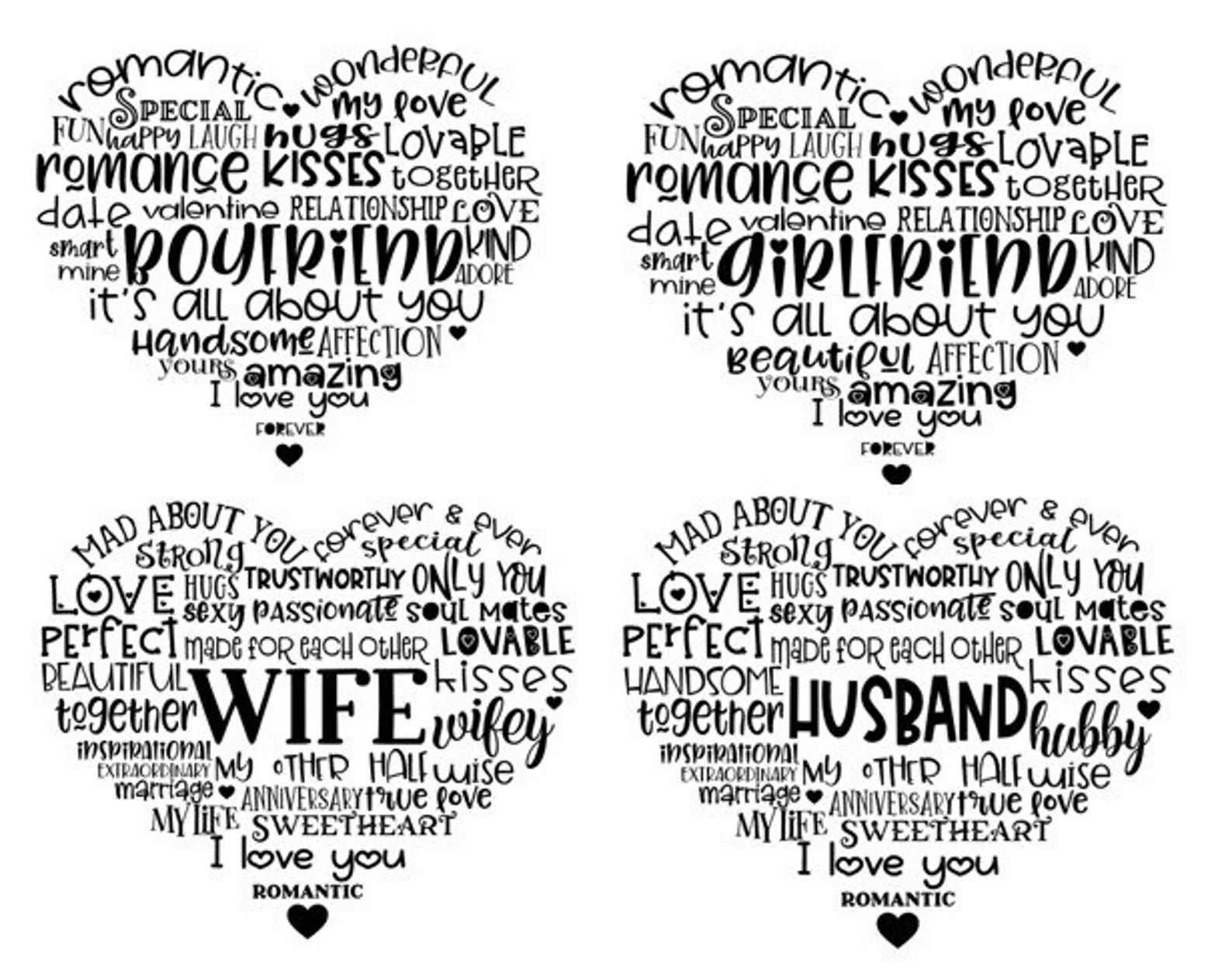 Family Heart Word Art, Mom, Dad, Wife, Husband, Aunt, Uncle, Sister ...