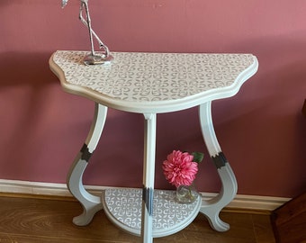 Sold**upcycled French Style Half Moon Console Table - Etsy UK