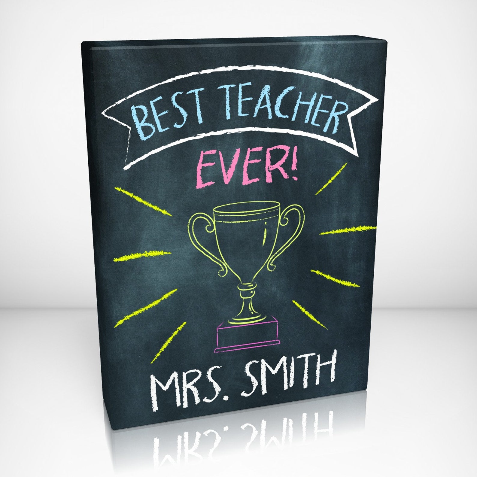 Personalised Best Teacher Ever Canvas Print Black Board & - Etsy