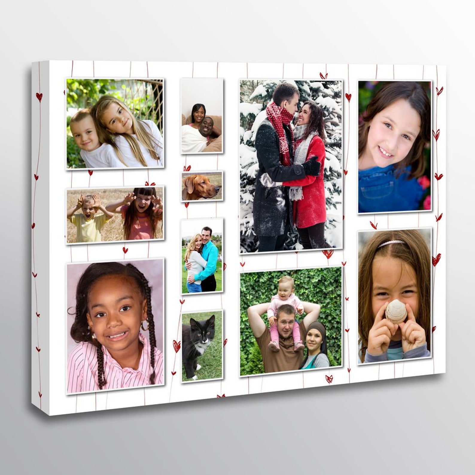 Custom Photo Collage Canvas. Personalised Print. Grid Style - Etsy