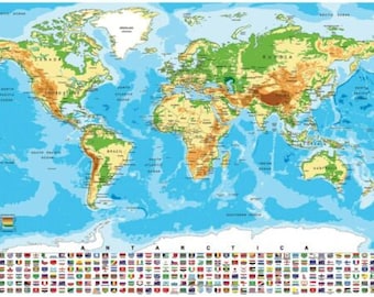 A0 World Map Poster - Etsy UK