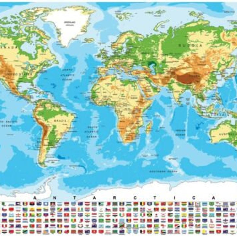 A3 World Map - Etsy UK