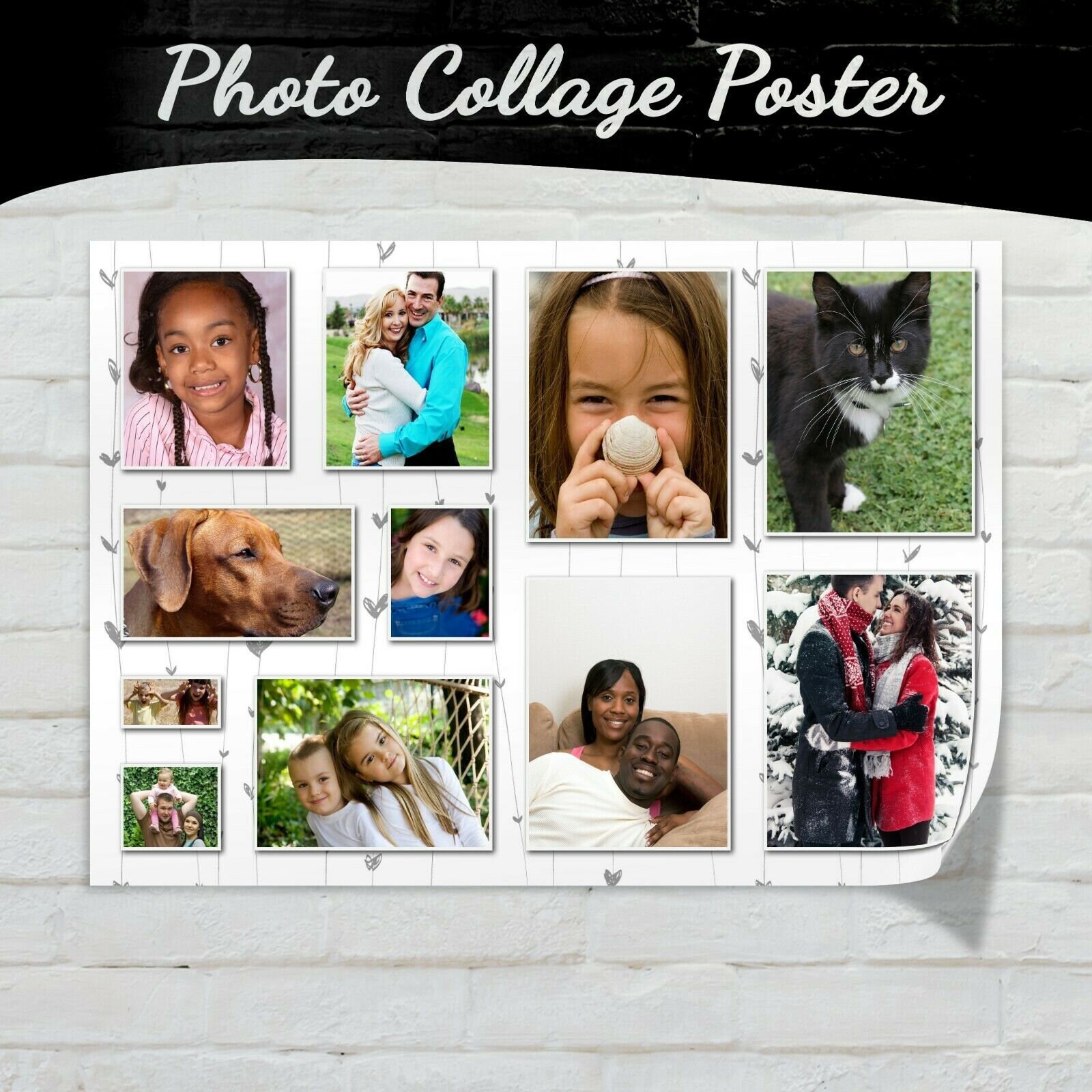 Your Photo to Collage Poster Grid Style. Personalised Picture - Etsy