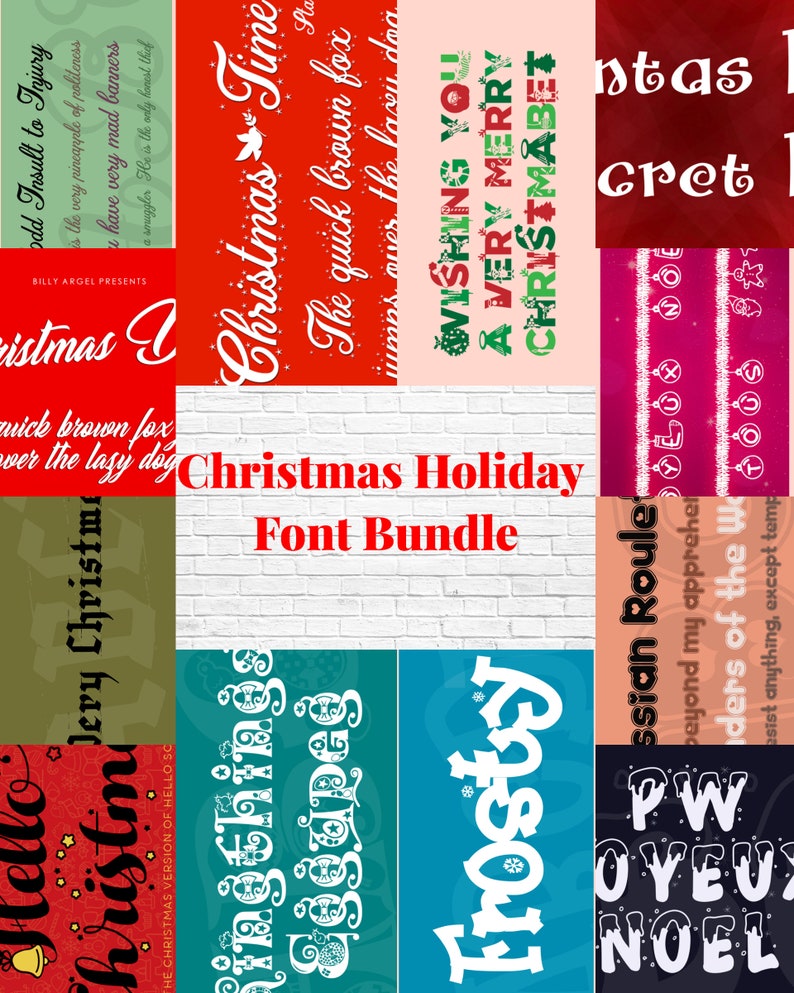 12 Christmas Fonts Bundle / Chic Xmas Font Holiday Font | Etsy