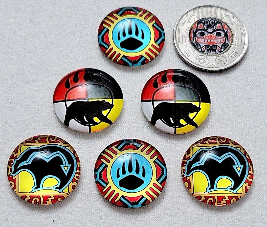 Adorable 1" Native Heart Indian Bear Claw Cabs Cabochon Gems Flatback ...