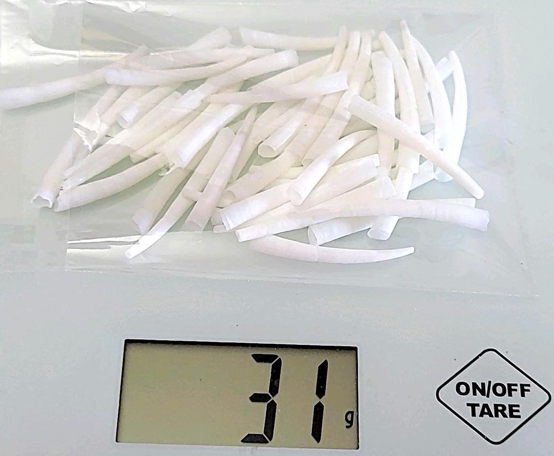 Awesome 45 G. or 90 G Smooth White Dentalium Shells Cabs Beads Beading ...