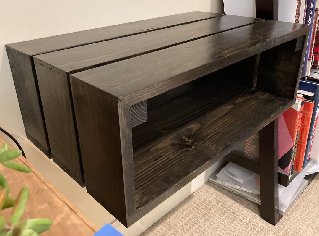 Floating Shelf Nightstand Set (2) Wood Shelves - Etsy