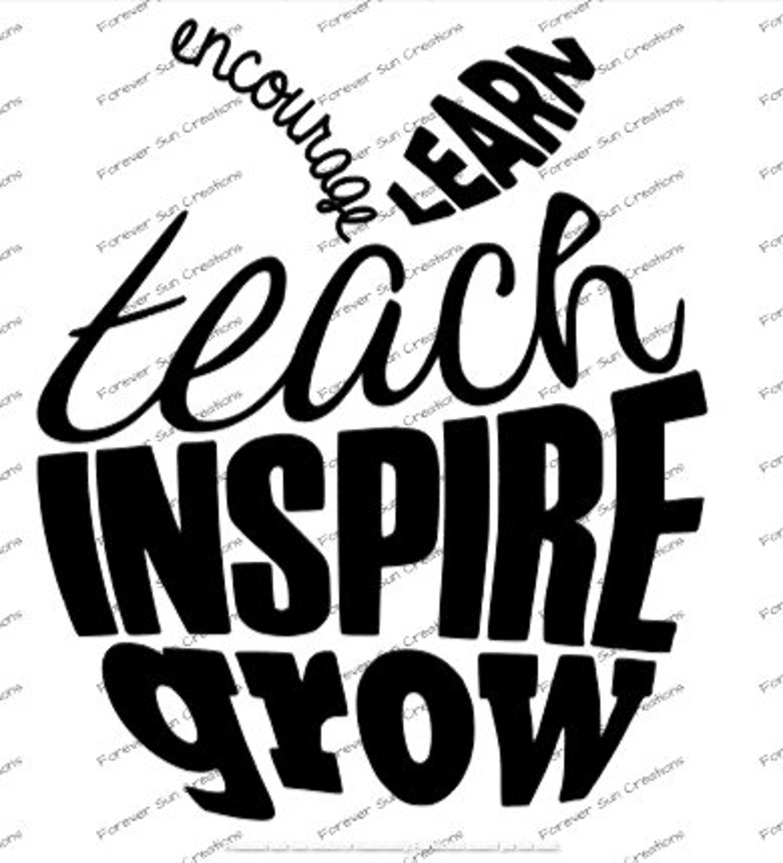 Teach Inspire Grow SVG FILE - Etsy