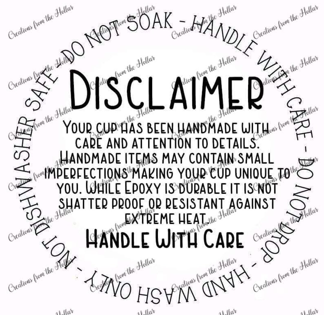 Tumbler Disclaimer Digital Design, Printable Design - Etsy