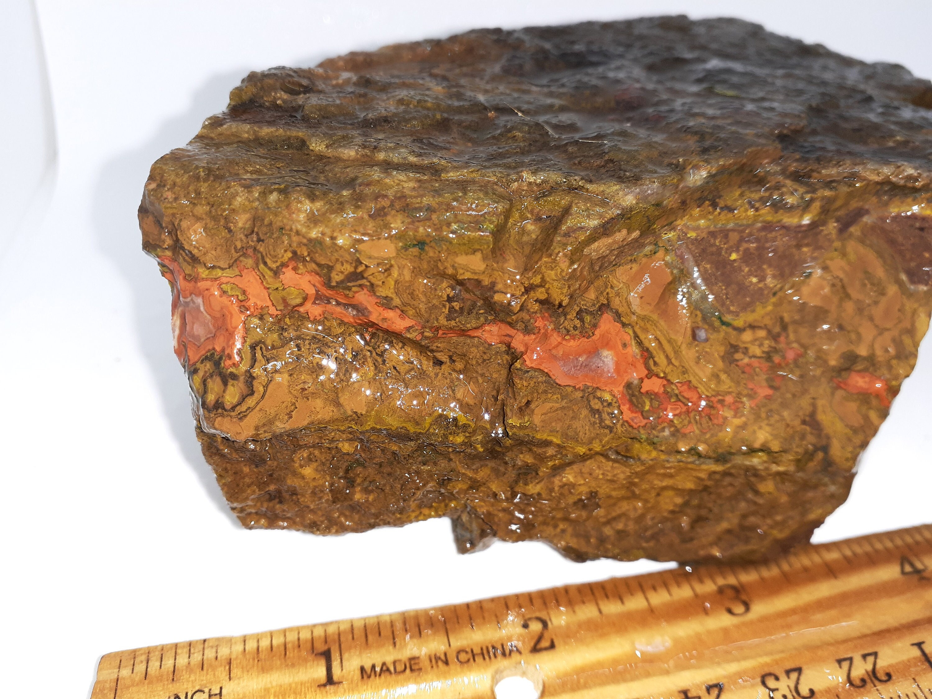 Morocco Seam Agate Uncut Lapidary Rough, 2 Lb 6.5 Oz Piece, 5 X 3 X 2 ...
