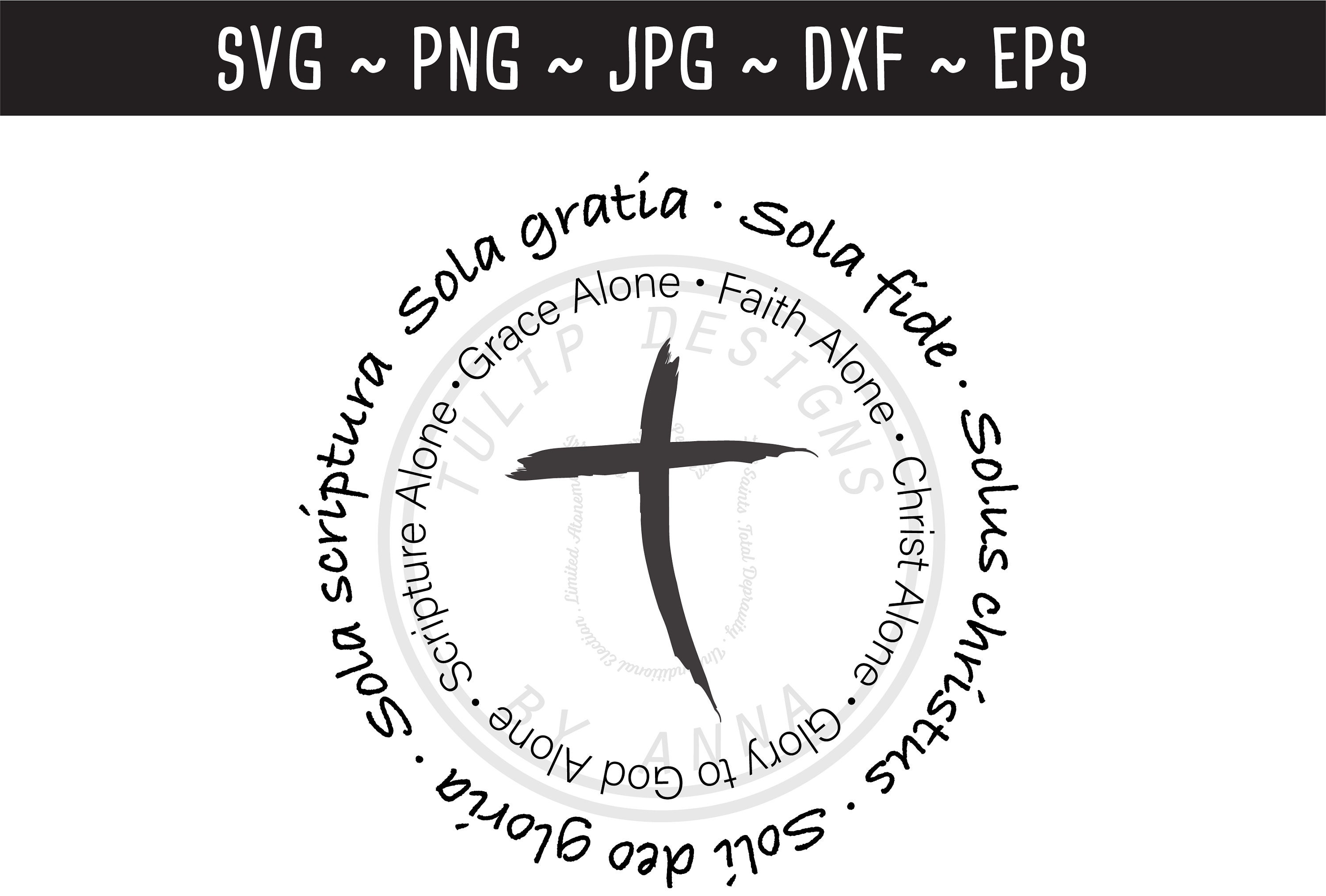 Five Solas SVG / Reformed SVG - Etsy