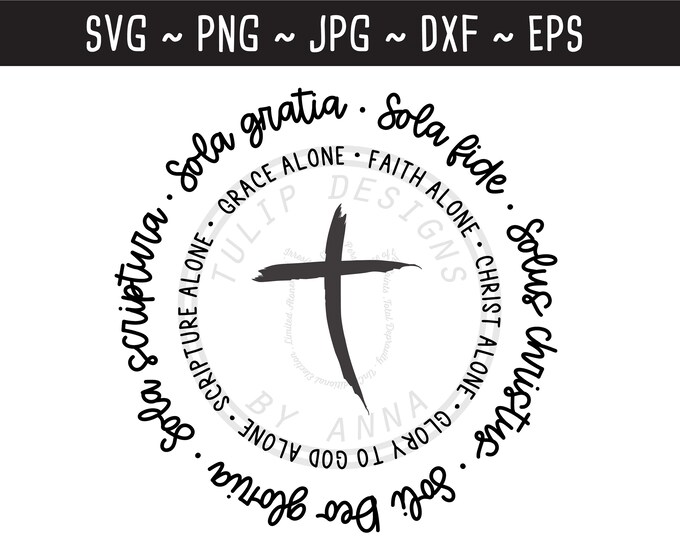 The 5 Solas Acrylic Pin Sola Fide Jean Jacket Pin Christian Pin Enamel ...