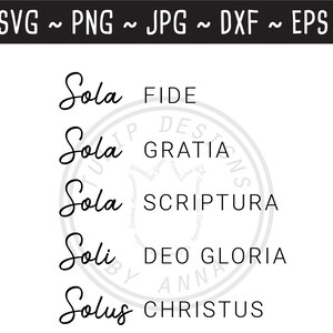 Five Solas SVG / Reformed SVG / Sola Scriptura / Sola Fide / Sola ...
