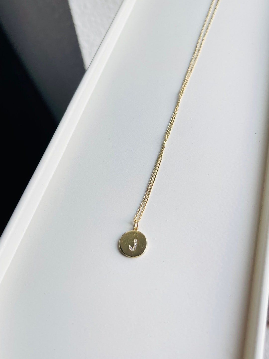 18k Gold Plated Chain With Letter J Gift Idea Gold Plated Jewelry 18k ...