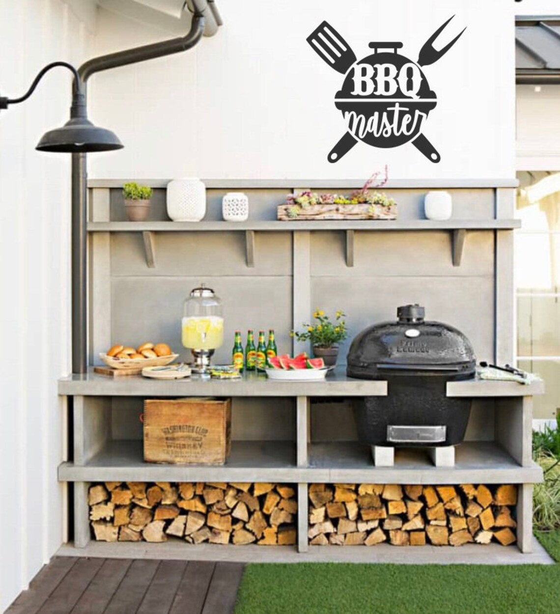 Bbq Master Outdoor Grill Decal Grilling Sticker for Smoker Cooking ...