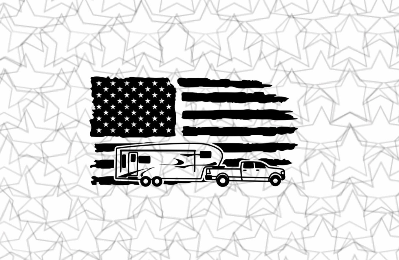 Fifth Wheel With USA Flag 5th Wheel Camping Bucket Decal Vinyl - Etsy