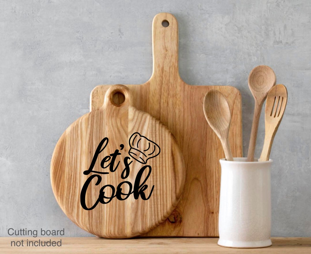 Lets Cook Cutting Board Kitchen Sticker Decal DIY Wall Art - Etsy