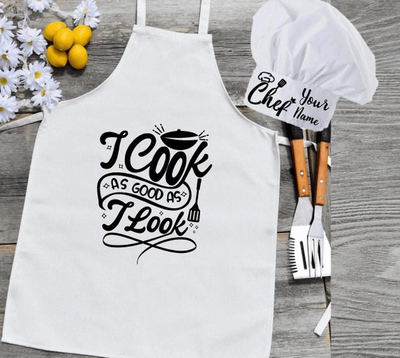 I Cook As Good As I Look Commercial Apron With Matching Chef Hat Linens ...