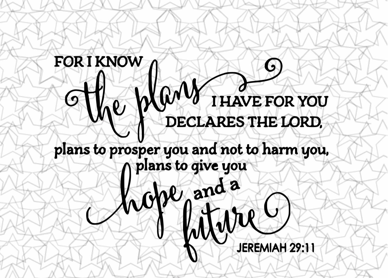 For I Know the Plans Jeremiah 29:11 Wall Sticker, Tattoo Décor for ...